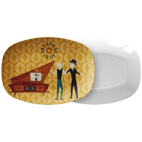 Mid Century Modern Party Platter Gay Man Couple Kitschy 50s Retro