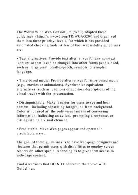 The World Wide Web Consortium W3c Adapted These Guidelines Hdocx