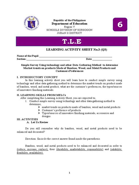 Tle Q3 Las 3 Pdf Furniture Wood