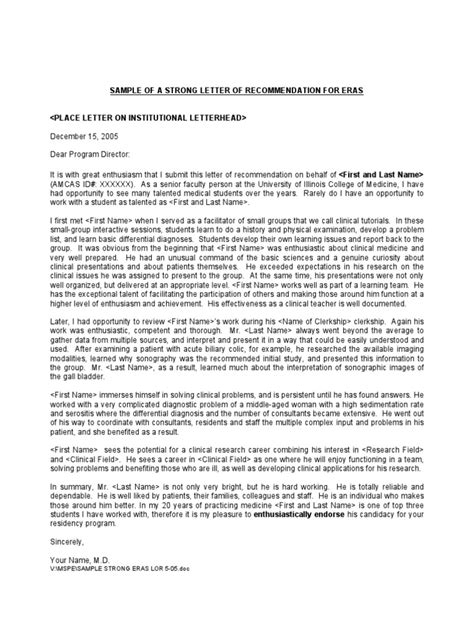 Sample Strong Eras Lor 5 05 Pdf Medical School Medical Imaging