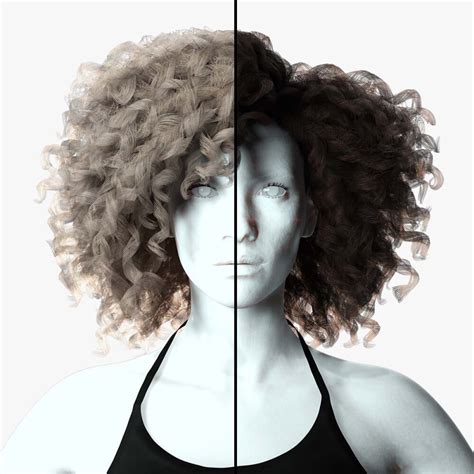 Tight Springy Curls Hairstyle 3d Model Download Character On