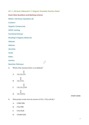 Organic Chemistry Halo Alkanes Isomerism Stereo Isomerism Practice