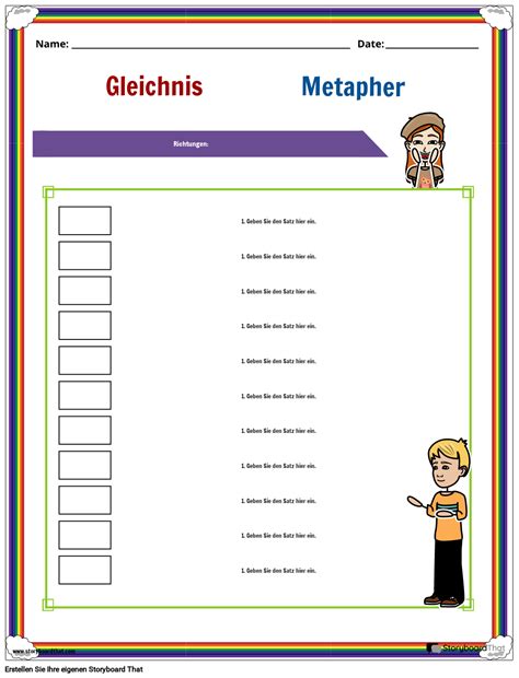 Einfaches Gleichnis Und Metapher Arbeitsblatt