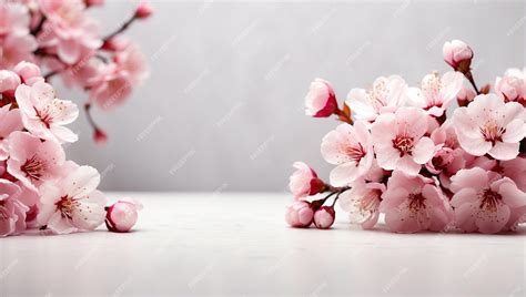Premium Photo Cherry Blossoms On White Background Background With