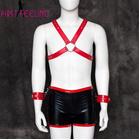 Erotic Strong Men Sexy Genuine Leather Latex Underwear Lingerie Fetish