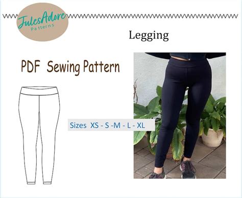 Leggings Sewing Pattern Pdf Women Sizes Xs To Xl Leggings Pants With