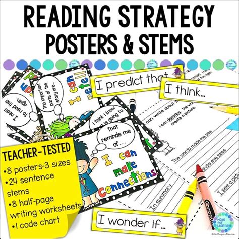 Reading Strategies Posters Oral Sentence Stems Worksheets Writing
