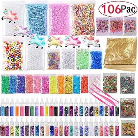 Gongyihong 130 Pack Slime Making Kits Suppliesgold Leaffoam Balls