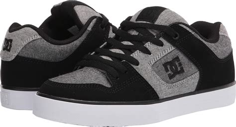 Dc Mens Pure Casual Low Top Lace Up Skate Shoe Sneakerblackheather