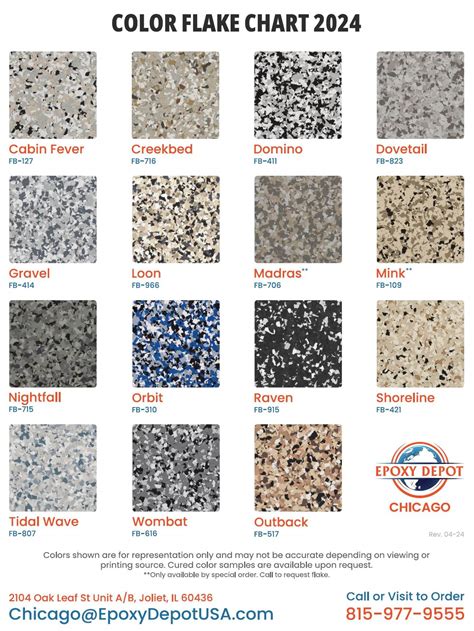 Decorative Concrete Color Charts Epoxy Depot Chicago