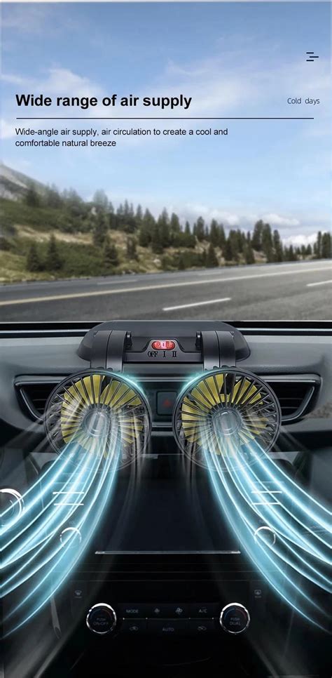 Car Double Fan Dual Airflow Cooling Fan With Number Card