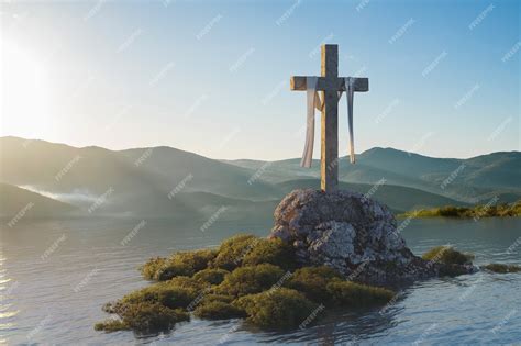 Christian Cross In Nature Premium Photo