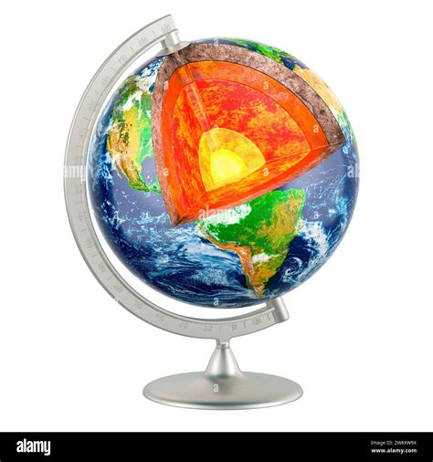 Cross Sectional Earth Model Detailed Structure Of Earth Planet Concept