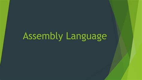 Assembly Language Example With Mapping From C To Assembly Pptx