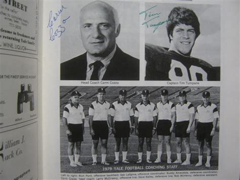 Carm Cozza Signed 1979 Yale Vs Brown Game Program 36 Signed Tim Tumpane 1820814396