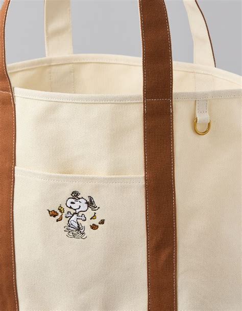 Ae Snoopy Fall Graphic Canvas Tote American Eagle