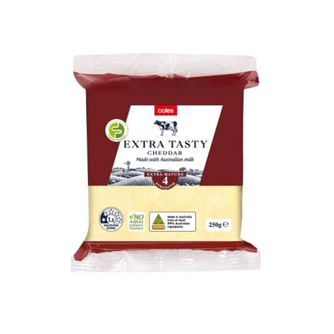 Buy Coles Dairy Extra Tasty Cheese Block 250g Coles