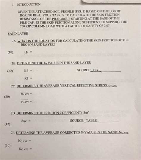 1 given the following subsurface profile answer