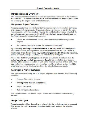 10 Sample Project Evaluation Examples To Download