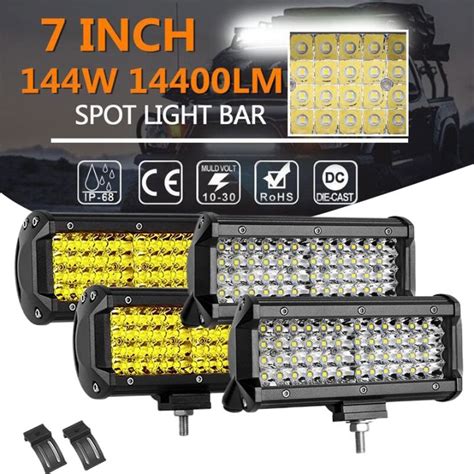 12v Led Automotive Suv Work Light 144w 7 Inch Ip68 Truck Automobile Suv Vessel Motorcycle
