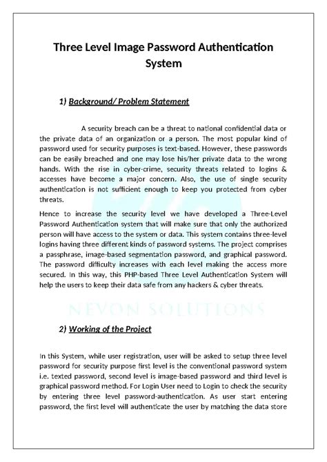 Three Level Password Auth System P0108 Security Enhancement Project