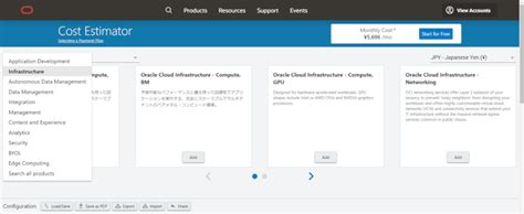 Oracle Cloud利用料見積もりでのポイント