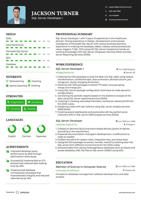 Sql Server Developer Resume 12 Great Sql Developer Resume Examples For