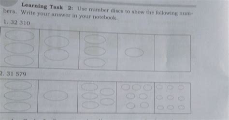 solved learning task 2 use number discs to show the following num