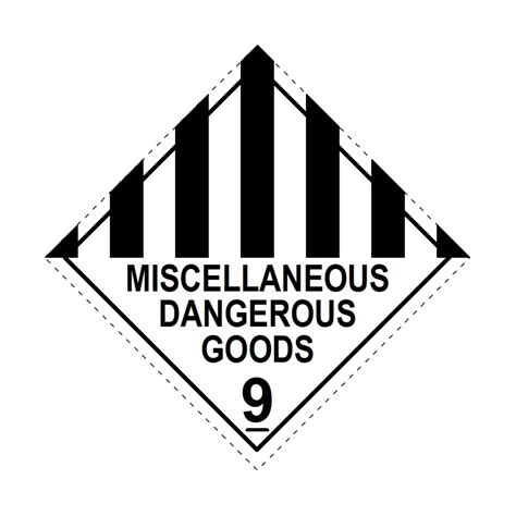 Class 9 Miscellaneous Dangerous Goods Label Orp Dg Pro Shop