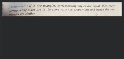 Theorem 6 3 If In Two Triangles Corresponding Angles Are Equal Then T