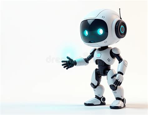 Cute Friendly Robot Extending Hand Ai Technology Future Concept Stock