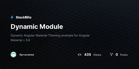 Dynamic Module Stackblitz