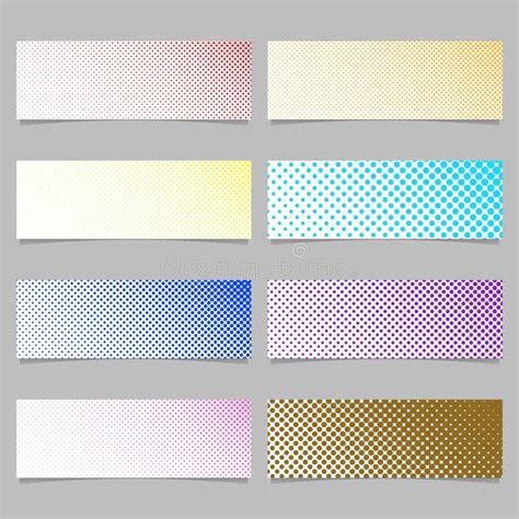 Retro Halftone Dot Pattern Banner Background Set Stock Vector Illustration Of Element Color