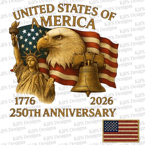 America 250th Anniversary Art Patriot Eagle Statue Of Liberty