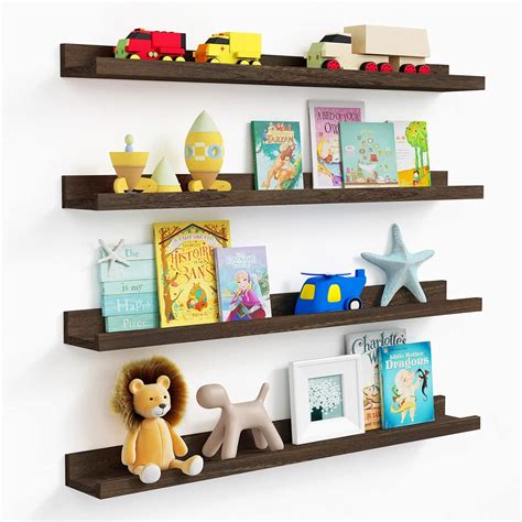 Picture Ledge Shelf Set Of 4 Floating Picture Shelves For Wall With