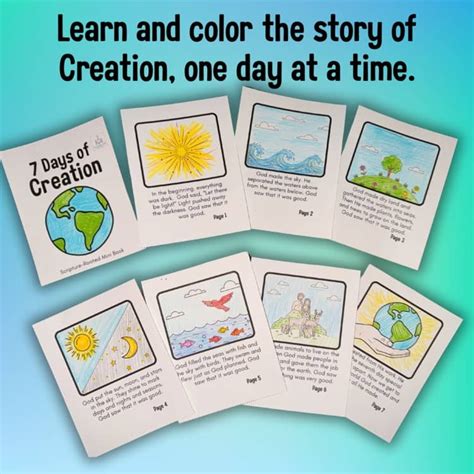 Genesis 7 Days Of Creation Mini Book Printable Sunday School Bible Craft