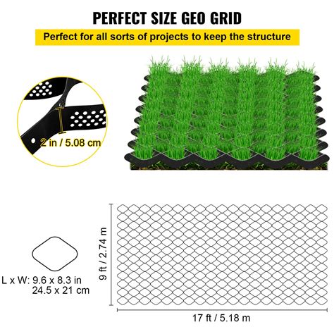 Geo Grid Ground Grid 9x17 Ft Geo Cell Grid 2 Inch Thick