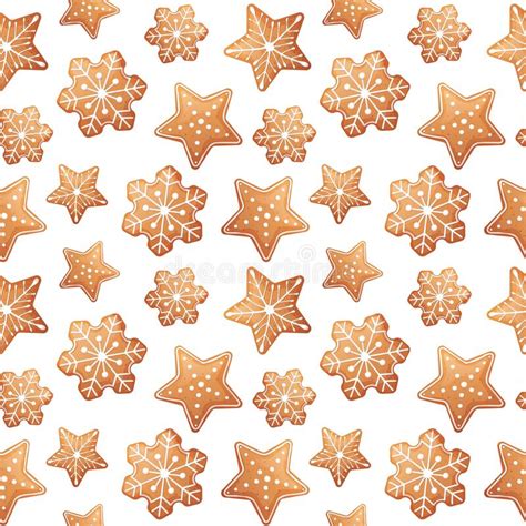 Seamless Pattern With Christmas Gingerbread Texture With New Year
