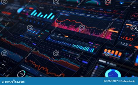 Screens Showing Various Graphs Close Up Stock Image Image Of Analytics Digital 320492107
