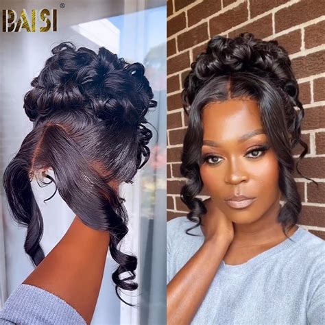Baisi Perfect Updo Ponytail Wavy Wig For Wedding In 2025 Black Hair