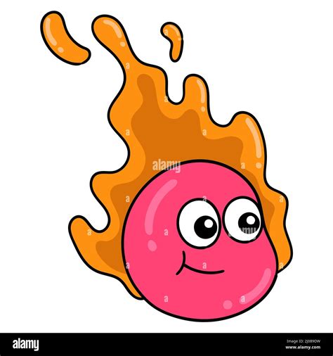 Cute Faced Fireball Friendly Smile Stock Vector Image And Art Alamy