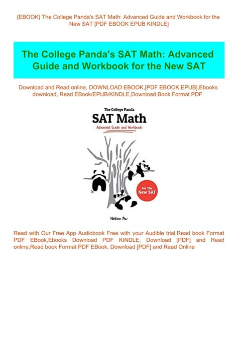 Ebook The College Pandaand039s Sat Math Advanced Guide And Workbook