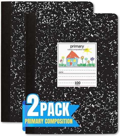 1intheoffice Primary Composition Notebook 7 1 2 X 9 3 4 Unruled Primary Ruled Notebook 100