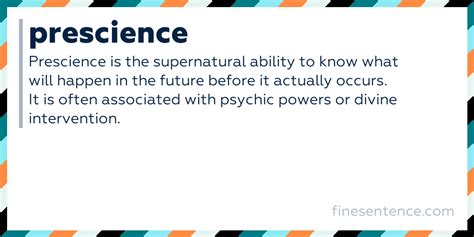 Prescience Meaning Definitions Translation And Examples