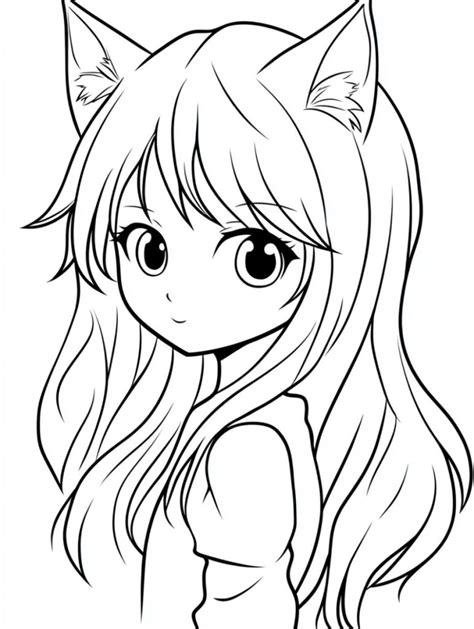 Anime Girl Coloring Pages Cute