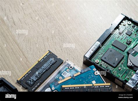 Cyber Data Attack Concept Broken Laptop Crash Motherboard Memory