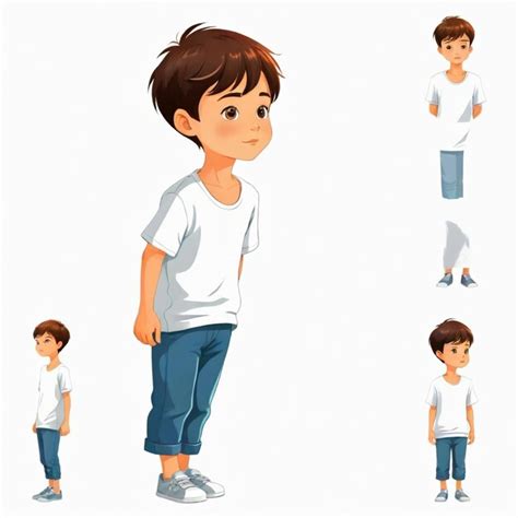 Boy Needing Vector Set White Background Isolated A High Qua Premium