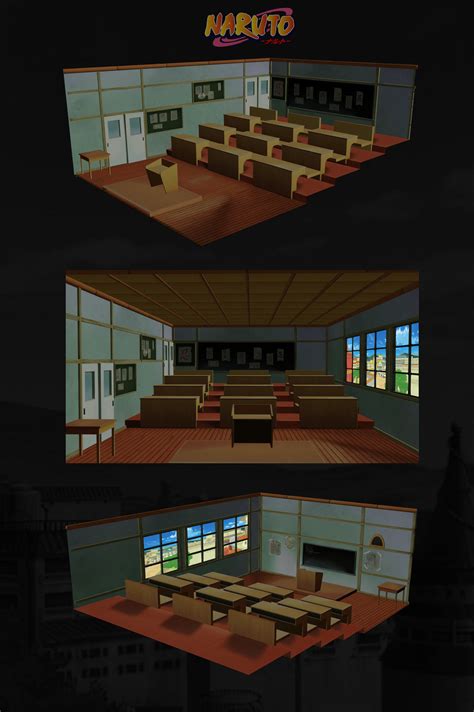 Konoha Academy Classroom Handmade 3d Model By Yanderan On Deviantart