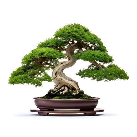 Premium Ai Image Isolated Hinoki Cypress Bonsai Tree Cedar Pot Scale Like Leaves Fragr On
