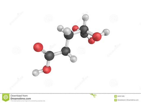 3d Structure Of Alpha Hydroxyglutaric Acid An Alpha Hydroxy Acid Stock